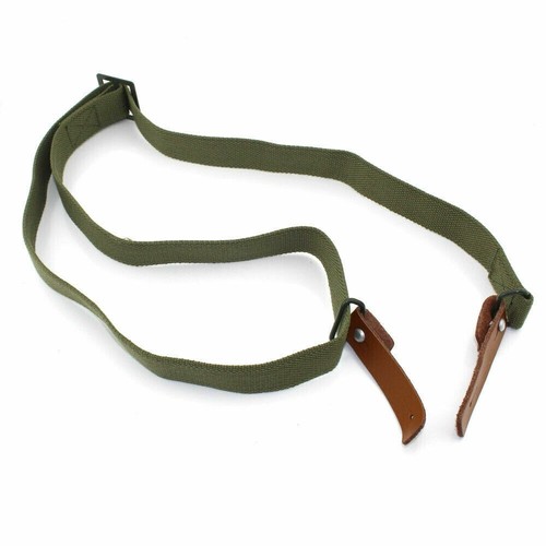 Green Color, Two Point Rifle Sling With Leather Straps, New Manufacture ...