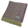 Bronte Herringbone Lavender 100% Pure Shetland Wool Blanket Throw UK ...