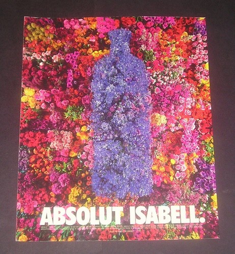 1999 Absolut Vodka Print Ad Absolut Isabell, Floral Design Art by ...