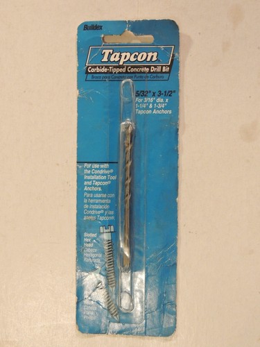 Buildex 11256 Tapcon 5/32 in x 3 1/2 in Carbide Tipped Concrete Drill ...