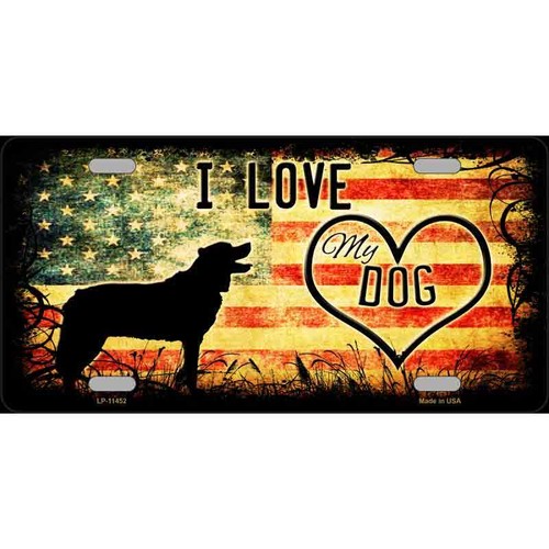 I Love My Dog License Plate Tag Novelty Metal LP-11452 | eBay