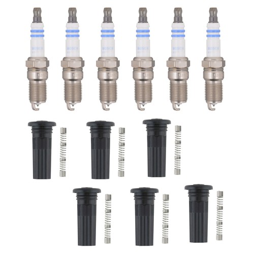 Bosch 6 Platinum Spark Plugs & Denso Coil Boot Kit for LS S-Type 3.0L ...