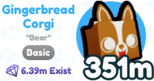 Gingerbread Corgi Pet Simulator sim X PSX for Roblox | eBay