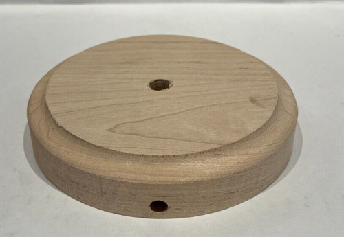 40385 4" TOP DIAMETER ROUND SOLID WOOD LAMP BASE NO FEET, WITH CENTER ...