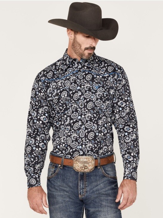 Camisas Estilo Country Western En Tallas Grandes 046DA01 Negro