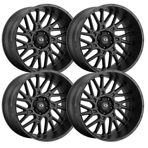 (Set-4) Vision 404 Brawl 20X9 8x6.5 12mm Satin Black wheels rims 20 ...