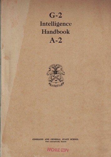 no author given United States Army? / G-2 Intelligence Handbook A-2 ...