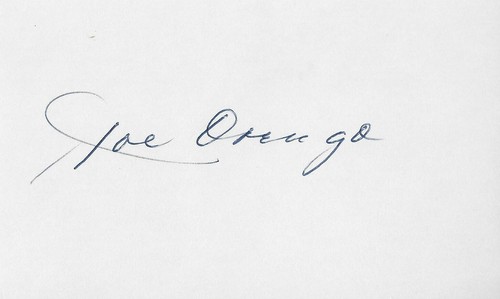 Joe Orengo autographed 3 x 5 index card MLB Guaranteed to Pass | eBay
