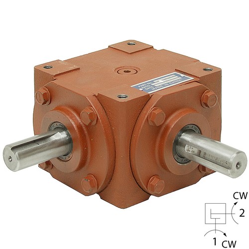 1:1 Right Angle Gearbox 32 HP Same Rotation Keyed Shafts 13-1423-SK | eBay