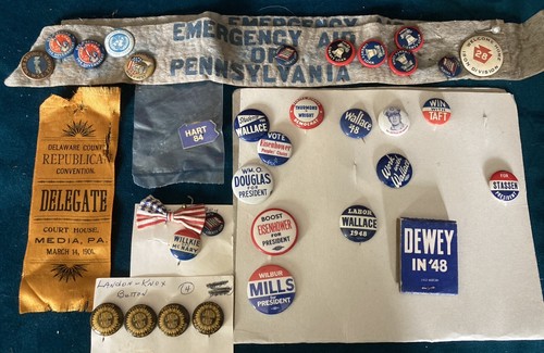 Lot Of 19 Vintage Original Presidential Campaign Buttons Pins Hoover ...
