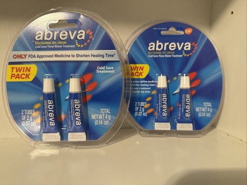 Lot of 2 Abreva Docosanol 10% Cream Tube, 4g - Twin Pack. Exp 03/2028 ...