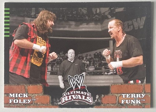 MICK FOLEY & TERRY FUNK, 2008 TOPPS WWE "ULTIMATE RIVALS" CARD, RARE ...