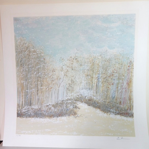 Eda Varricchio Serigraph Print Signed Limited Numbered Early Snow Trees ...
