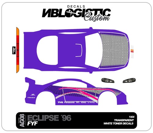 Mitsubishi Eclipse Universal WaterSlide Decal for hot wheels 1/64 Scale ...