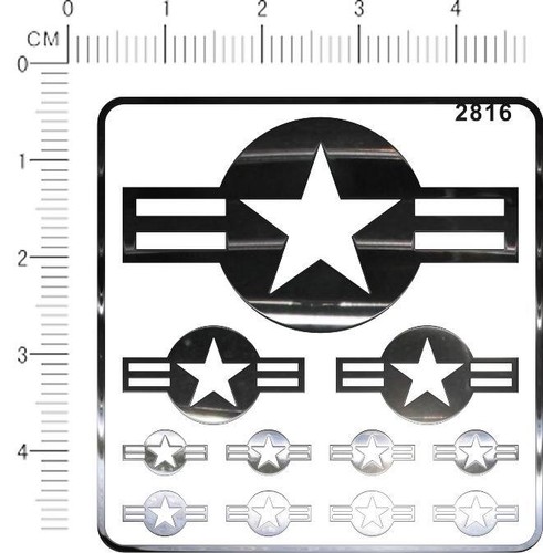 chrome(metal) decals USA Military Aircraft Insignia for model kits ...