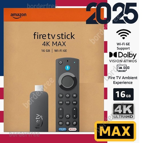 AMAZON FIRE TV Stick 4K MAX, Wi-Fi 6E, 2.0 GHz, 16GB/ALEXA Voice Remote ...