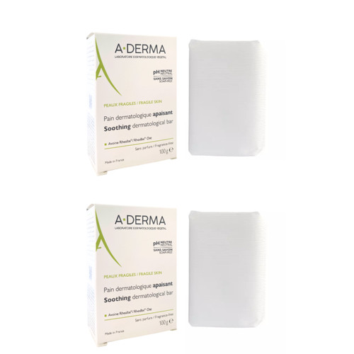 2x A-DERMA ADERMA Dermatological Bar Fragrance-Free 100g Exp.09/2029 | eBay