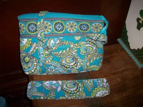 Vera Bradley Peacock Paisley Shoulder Bag Teal Blue and Green 2007 | eBay