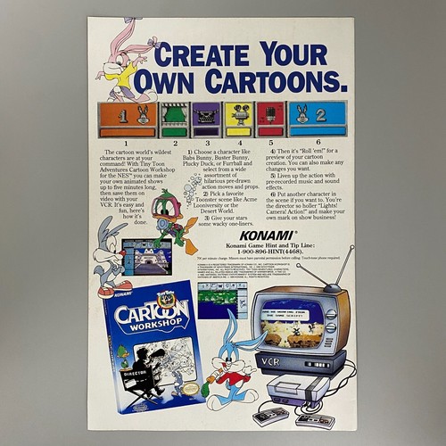 TINY TOON CARTOON WORKSHOP KONAMI 1993 VINTAGE RETRO ADVERT | eBay