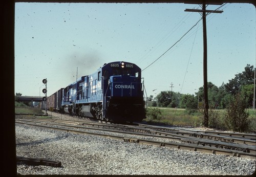 BH.B21.CR250 Original Slide Conrail GE C30-7 #6605 at Lansing, MI 1983 ...