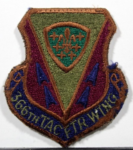 US Air Force 366th Tactical Fighter Wing OD Fatigue Insignia Badge ...