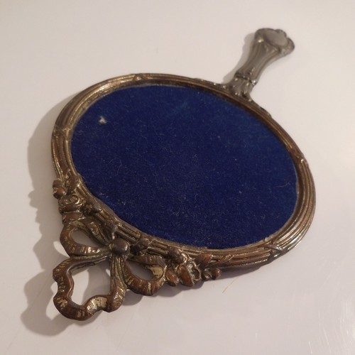 Vintage Renaissance Art Deco Hand Mirror Tin Mercury PN France N2818 | eBay
