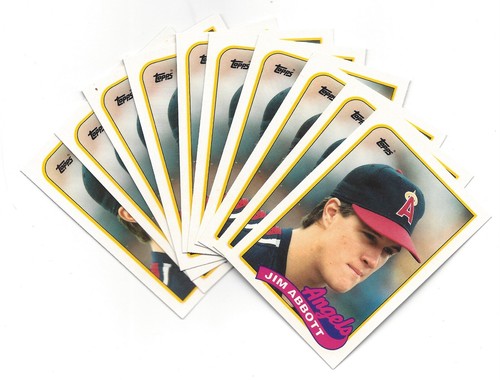 1989 TOPPS TRADED #2T JIM ABBOTT ROOKIE CARD LOT OF 10 MINT .99 ...