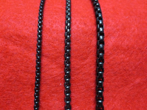 16"-60" 3/4/5MM BLACK PLATED STAINLESS STEEL SMOOTH BOX ROPE CHAIN ...