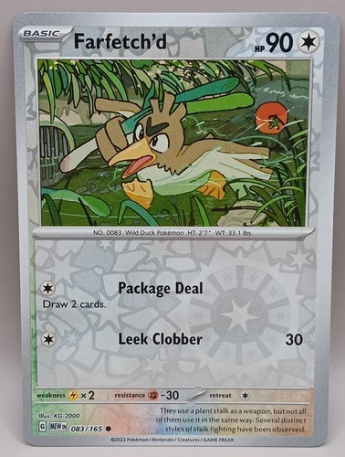 Reverse Holo Farfetch'd 083/165 Common Scarlet and Violet 151 Pokemon TCG | eBay