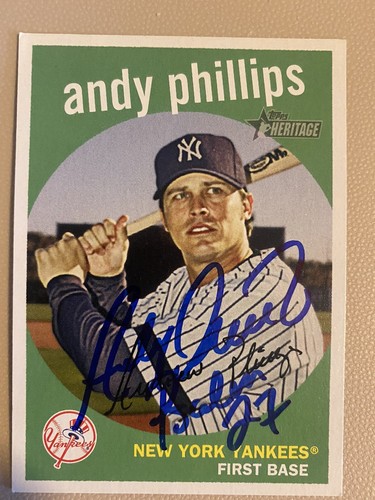 ANDY PHILLIPS signed baseball card NEW YORK YANKEES autograph | eBay