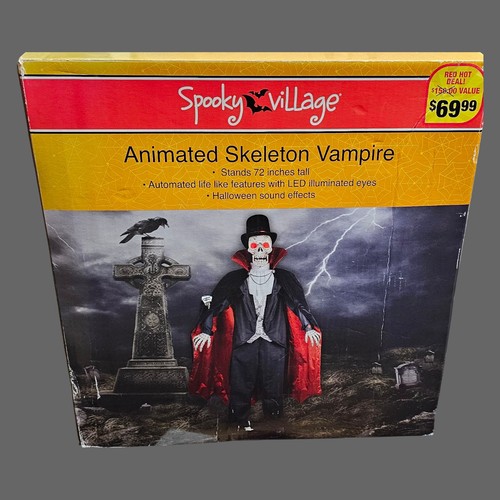 Spooky Village Animated Skeleton Vampire 72” (6ft) Halloween Decor | eBay