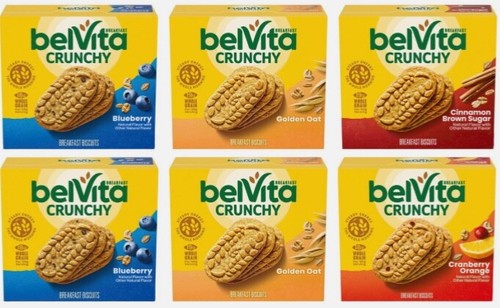 belVita Breakfast Biscuits Variety Pack, 4 Flavors, 6 Boxes of 5 Packs ...