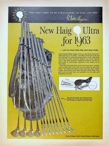 1963 Walter Hagen Haig Ultra Golf Clubs Bag Set Print Ad Grand Rapids ...