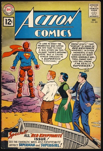 ACTION COMICS #283 1961 1ST 12¢ ISSUE - RED KRYPTONITE - LEGION SUPER ...