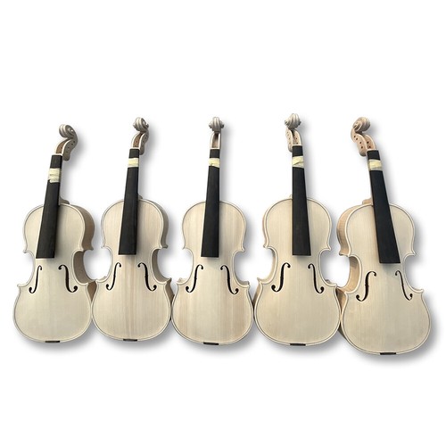 Unfinished 5pcs Violin 4/4 Flame Maple Violin Spruce Handmade white ...