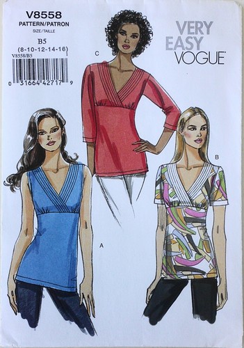 Vogue 8558 Misses Tops Sewing Pattern Sz 8-16 | eBay