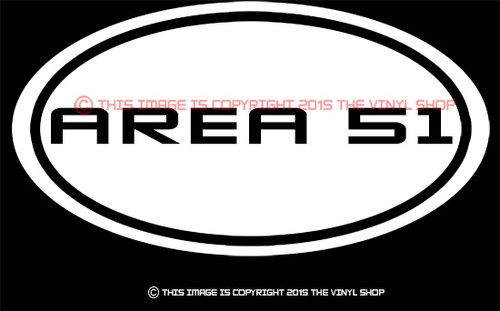 "Oval Area 51" Decal Sticker,Aliens,Ancient Alien,Sci Fi,UFO,Space ...