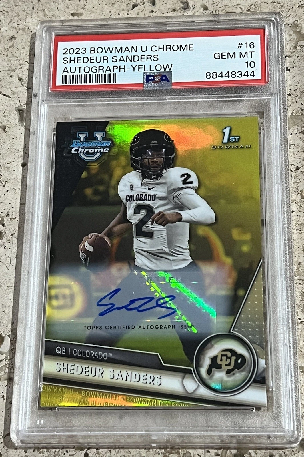 Shedeur Sanders 2023 Bowman Chrome University #16 Prospect Auto ...