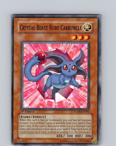 Yu-Gi-Oh TCG Crystal Beast Ruby Carbuncle FOTB-EN001 1st Edition Common ...