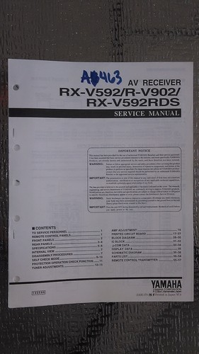 yamaha rx-v592 v592rds r-v902 service manual original repair book av ...