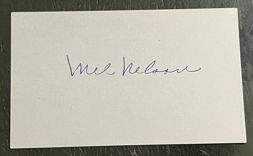 Mel Nelson Auto Signed 3 x 5 Index Card Cardinals Rangers Angels ...