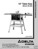 Delta 10" Table Saw Instruction Manual Model # 36-650 | eBay