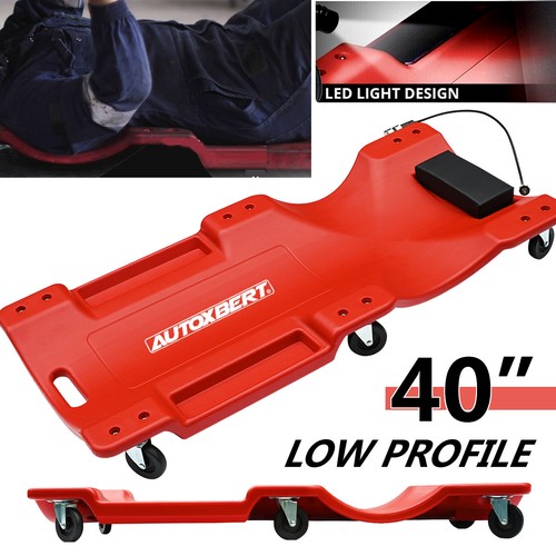 40" Low Profile Mechanic Creeper LED Light Auto Repair Automotive ...
