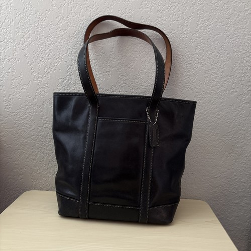 Vintage Coach Tote Women’s Black Leather Gallery Shoulder Bag 5187 | eBay
