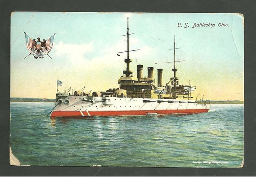 1903 Used postcard U.S. Battleship Ohio military navy | eBay