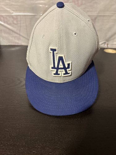 New Era Los Angeles Dodgers LA Gray Blue 59FIFTY Fitted MLB Size 7 1/8 ...