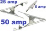 NEW Crocodile Aligator Clips Small Large 5amp 25amp 50amp Battery ...
