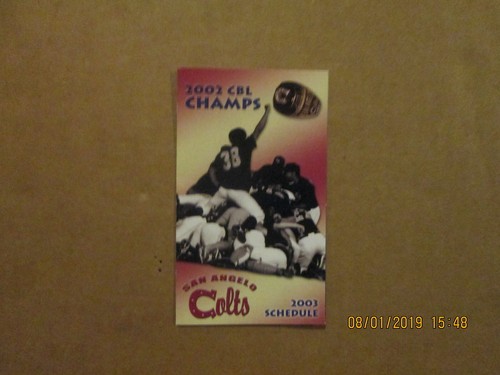 CBL San Angelo Colts Vintage 2002 CBL CHAMPS Circa 2003 Baseball Pocket ...