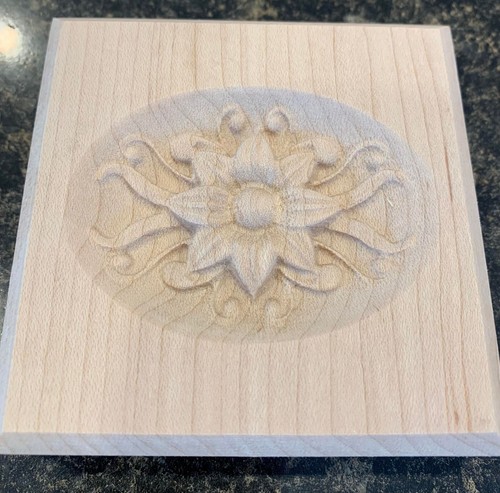 Flower Flourish Engraving Trim Wood, Corner Trim Block, Door Trim ...