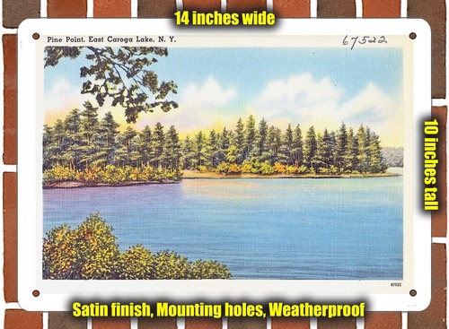 Metal Sign - New York Postcard - Pine Point, East Caroga Lake, N. Y. 1 ...